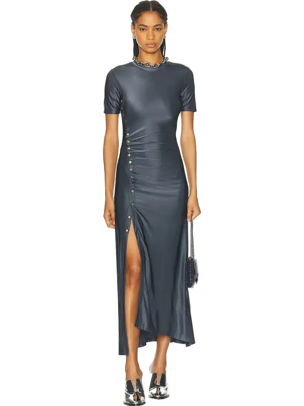 Rabanne Robe Long Dress - Ardoise