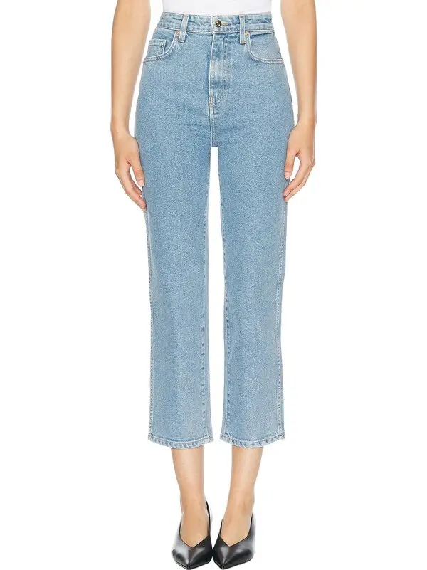 L'academie Elodie High Rise Crop Jeans - Light Blue