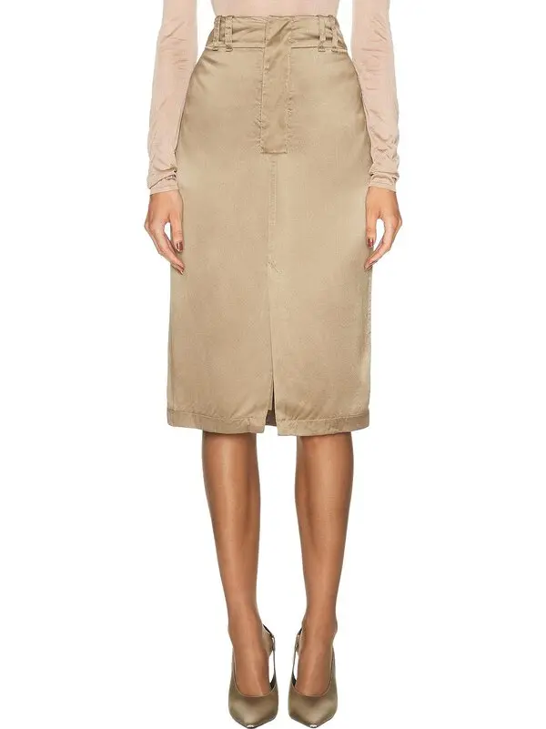 Saint Laurent Pencil Skirt - Taupe
