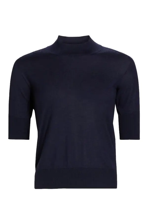 JIL SANDER Wool & Cashmere-blend Rib-knit Trim Sweater - Midnight