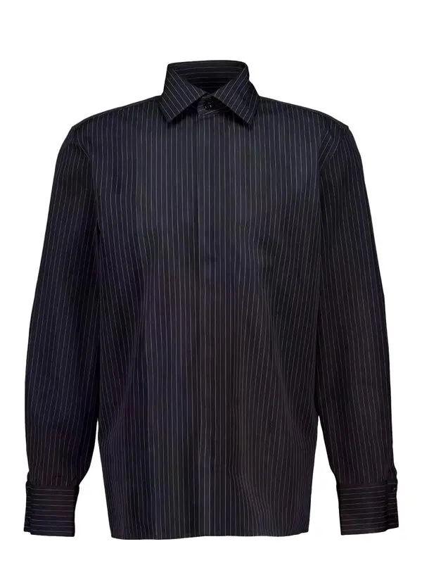 Saint Laurent Cassandre Striped Shirt - Black