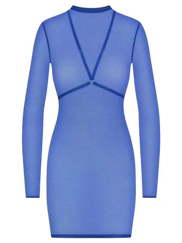 MAISON CLOSE Harness-detail Mini Dress - Blue