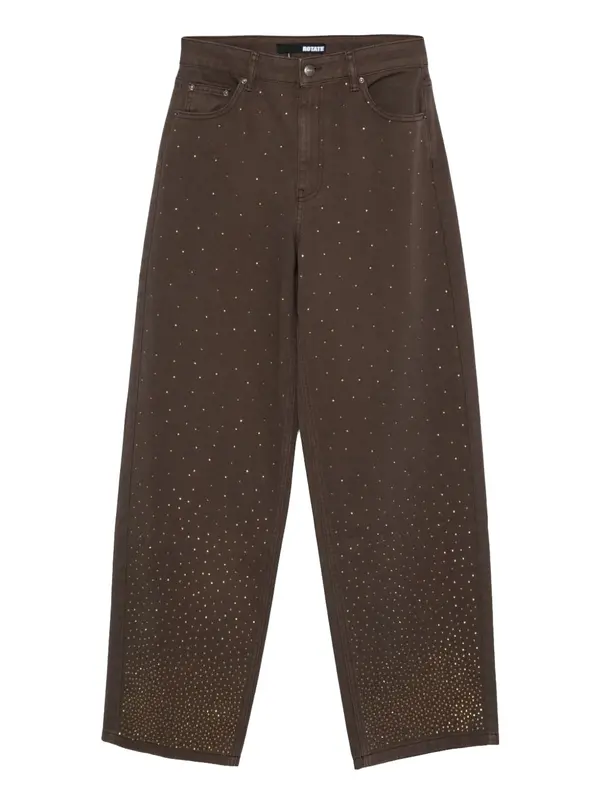 Remain Birger Christensen Rhinestone-embellished Wide-leg Jeans - Brown