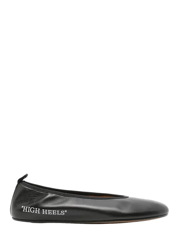 Off-White High Heel Ballerina Flats - Black
