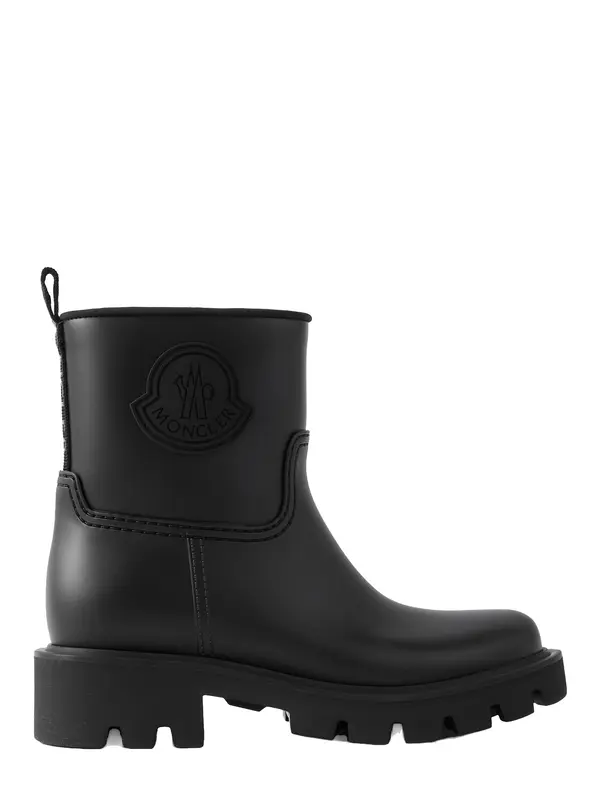 Moncler Kickstream Leather Ankle Boots - Black
