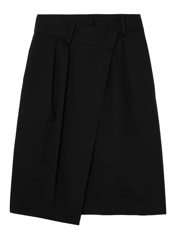 Loewe Asymmetric Pleated Skirt - Black
