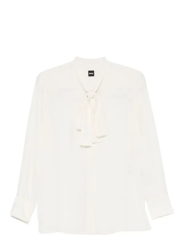 BOSS Pussy-bow Blouse - Neutrals
