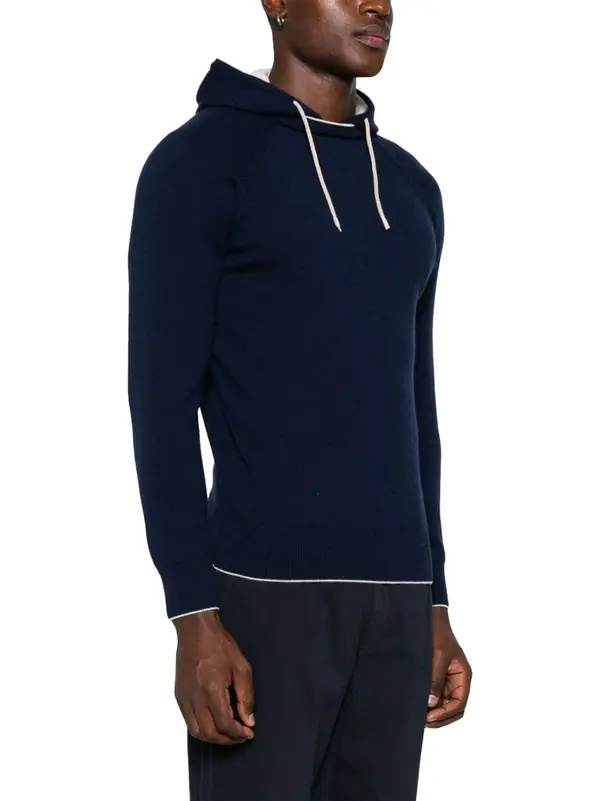 Eleventy Layered Hoodie - Blue