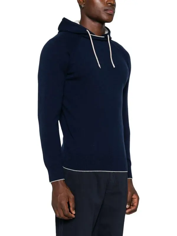 Eleventy Layered Hoodie - Blue