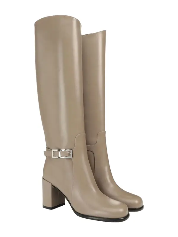 SERGIO ROSSI 80mm Sr Nora Leather Boots - Neutrals