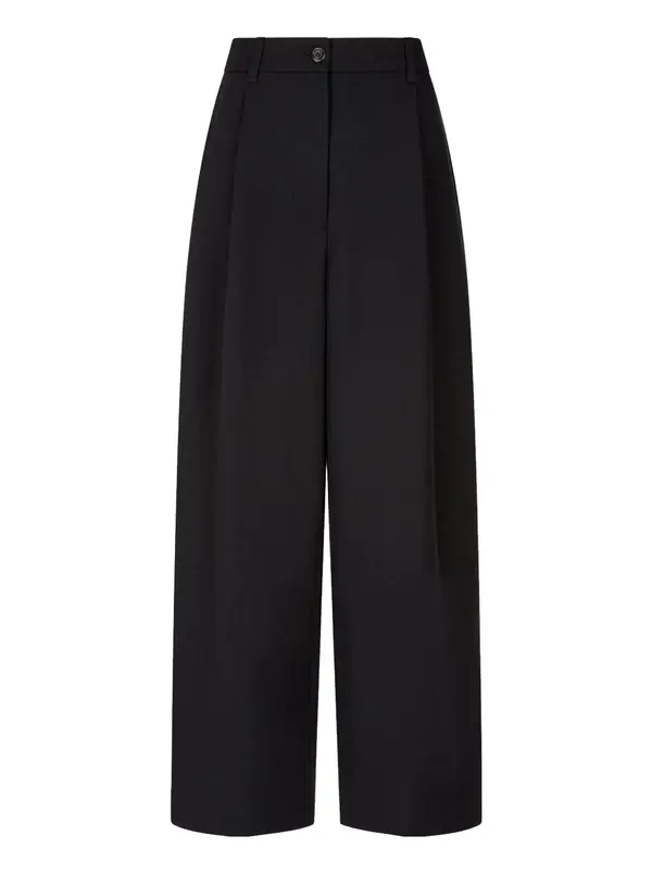 STUDIO TOMBOY Pintuck Wide-leg Trousers - Black