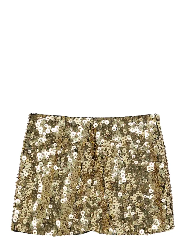 Pinko Sequinned Mini Skirt - Gold