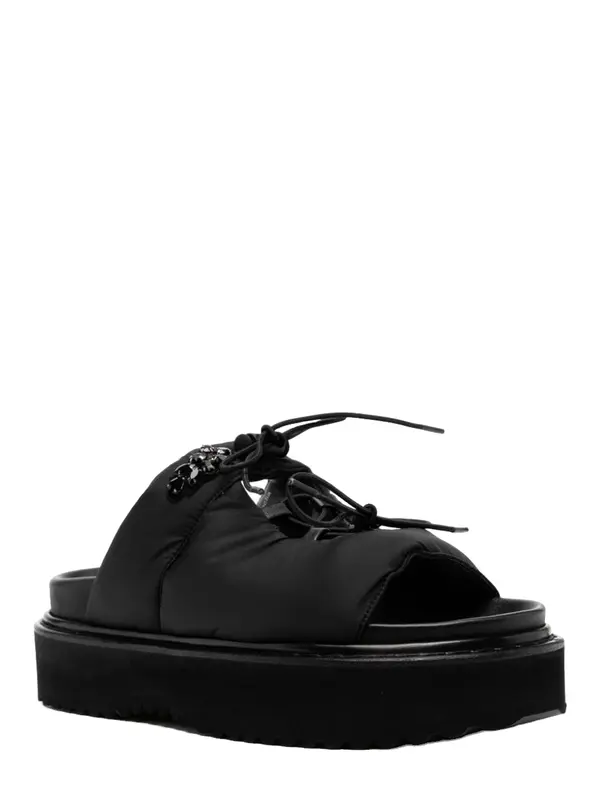 Simone Rocha Embellished Ghillie Sandals - Black