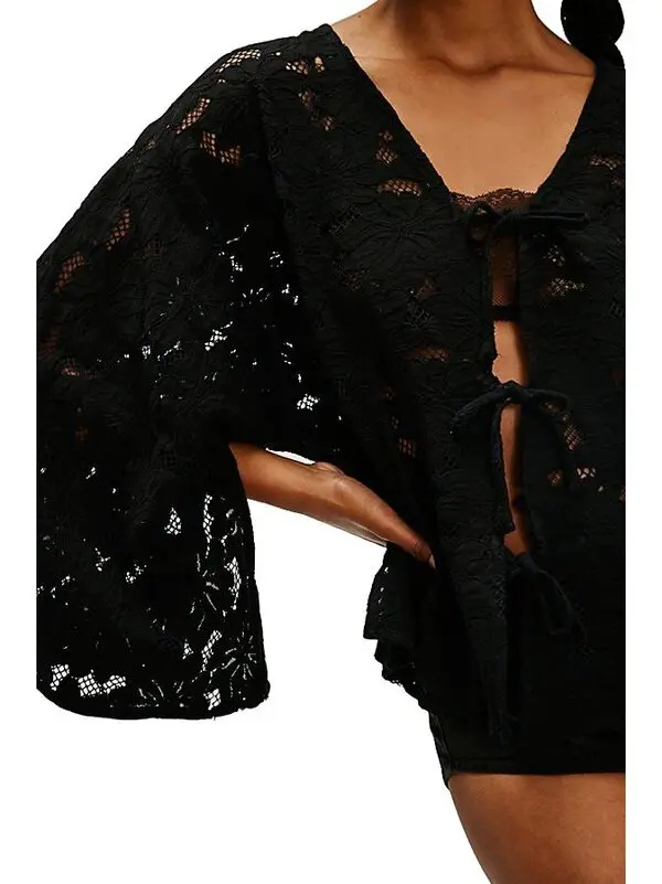 Free People Romona Lace Jacket - Black