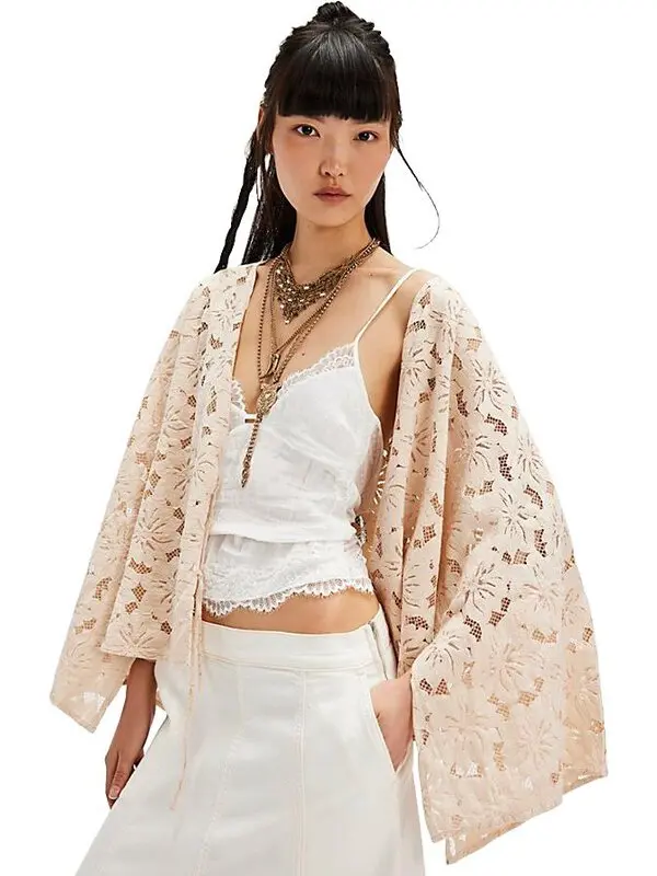 Free People Romona Lace Jacket - Ivory