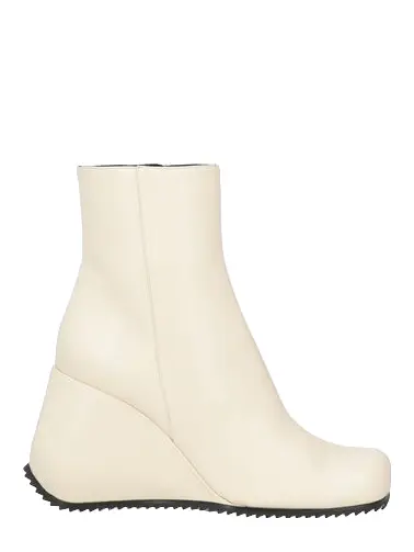 SERGIO ROSSI Leather Ankle Boots - Off White