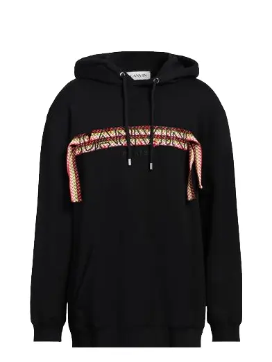 LANVIN Cotton Fleece Sweatshirt With Appliqués And Embroidered Logo - Black