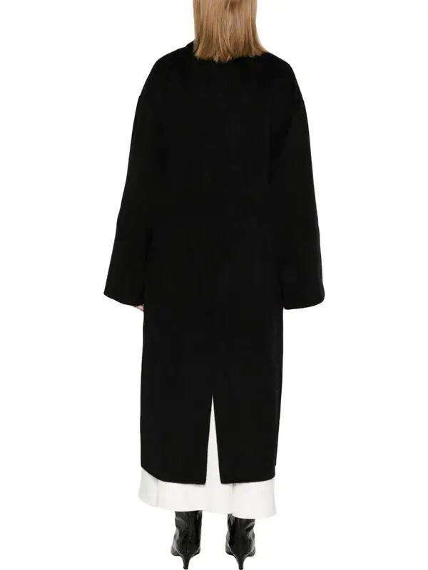 Loulou De Saison Notched-lapel Long Coat - Black