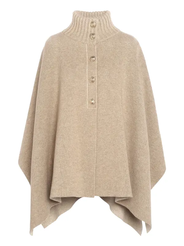 BARRIE Cashmere Cape - Neutrals