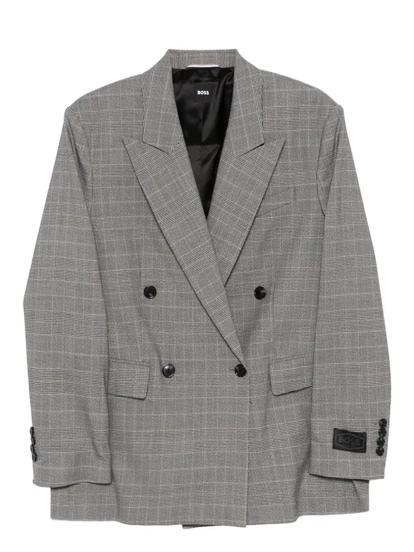 BOSS Prince Of Wales-check Blazer - Black