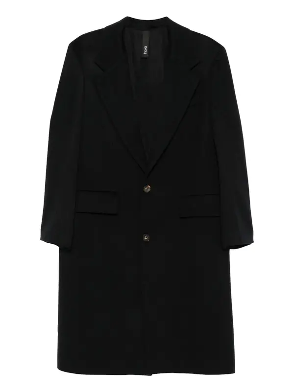 HEVO Single-breasted Cashmere Coat - Blue