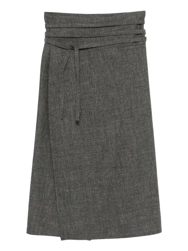 Fabiana Filippi Belted Midi Skirt - Grey
