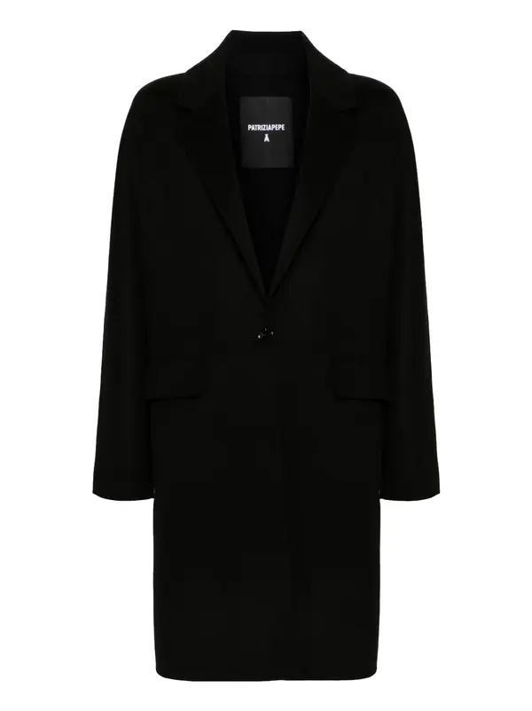 Patrizia Pepe Felted Mid-length Coat - Black
