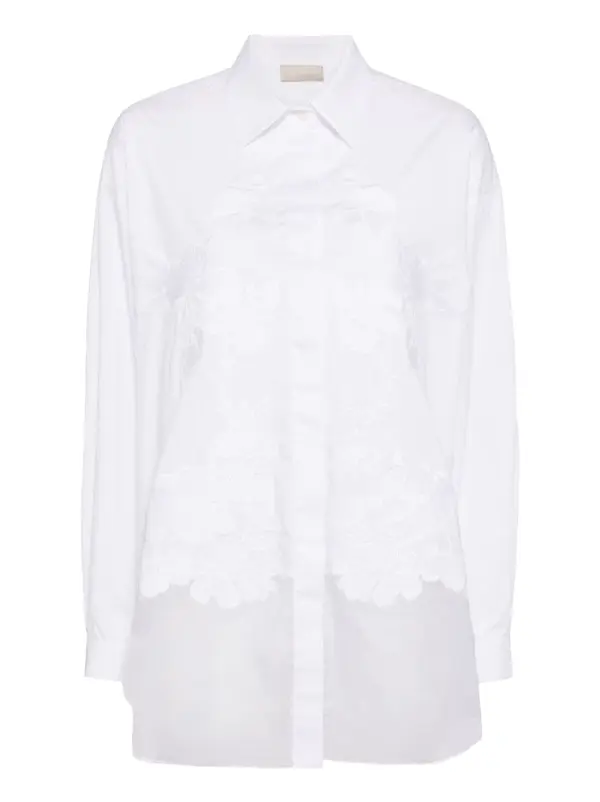 Elie Saab Embroidered Cotton Shirt - White