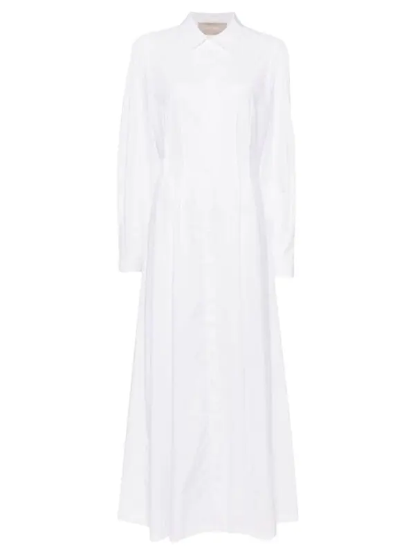 Elie Saab Classic Collar Shirt Dress - White