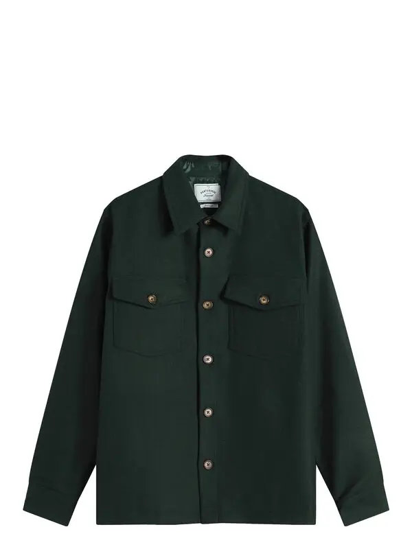 Portuguese Flannel Wool Field Overshirt - Green
