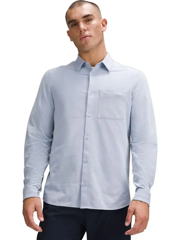 Lululemon Commission Long-sleeve Shirt - Blue Linen/white