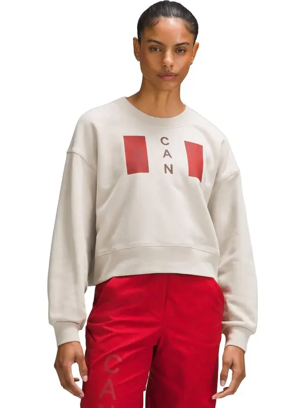 Lululemon Team Canada Oversized Cropped Crew - Mojave Tan