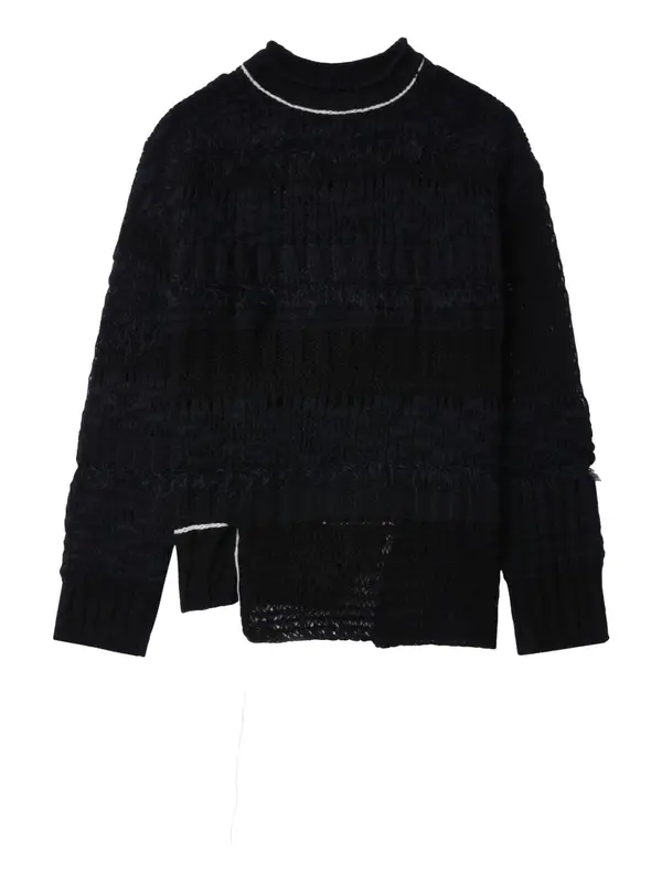 Y’s Contrast-stitching Jumper - Black