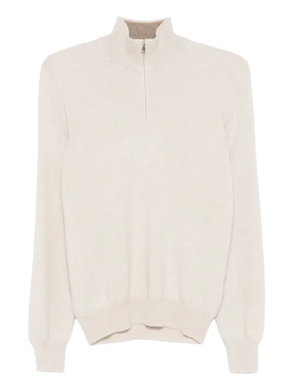 BARBA NAPOLI Lupo Zip Sweater - Neutrals