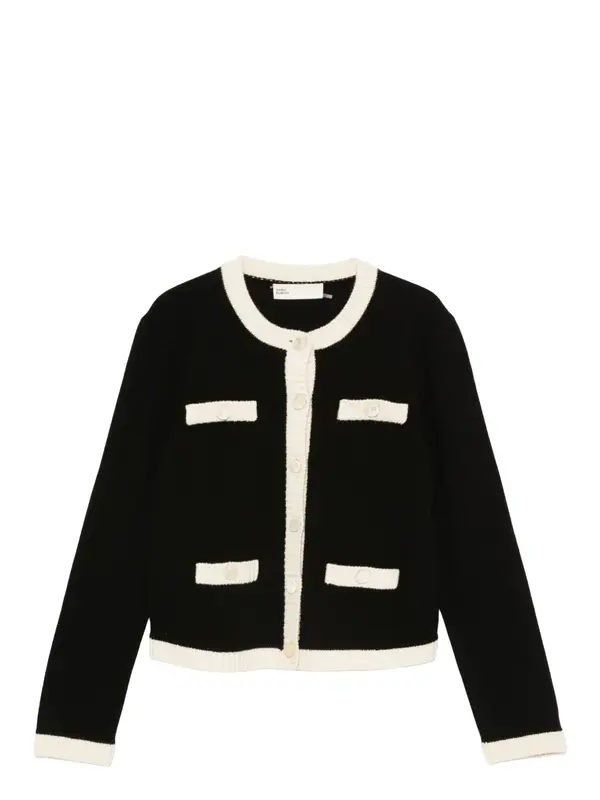 Tory Burch Kendra Chunky Wool Cardigan - Black