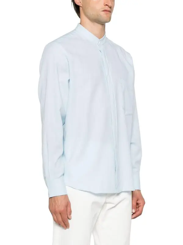 Zegna Band-collar Shirt - Blue