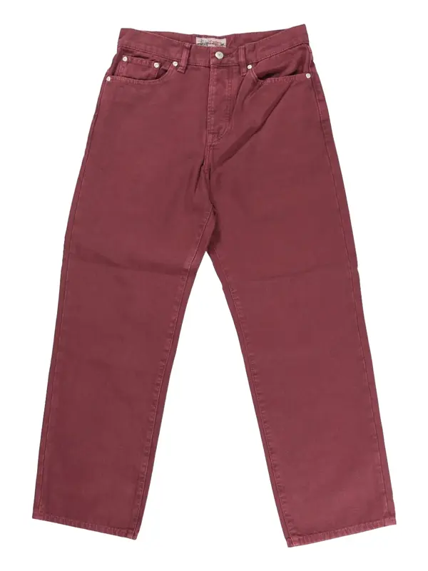 StÜssy Garment-dyed Straight Leg Jeans - Red