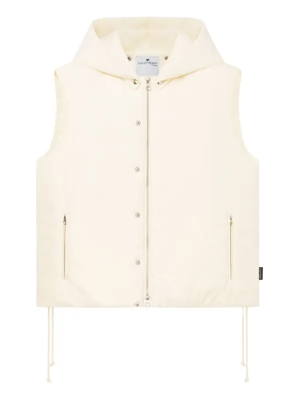 COURREGES Hooded Padded Gilet - Neutrals