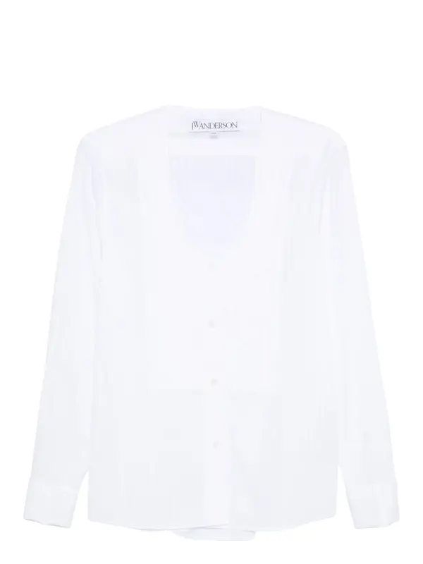 JW Anderson Pintuck Bib Shirt - White