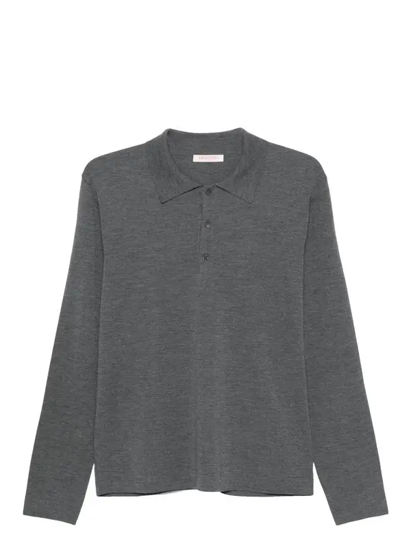 Valentino Garavani Wool Polo Shirt - Grey