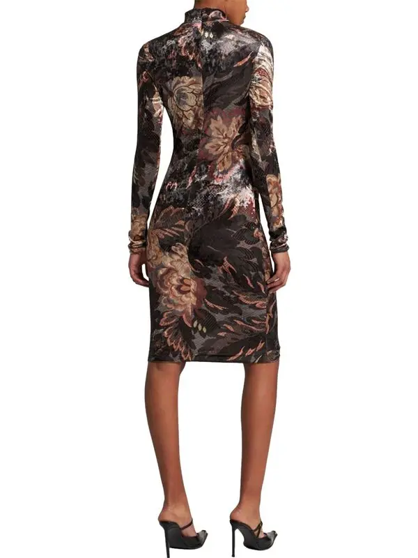 Etro Printed Chenille Midi Dress - Black
