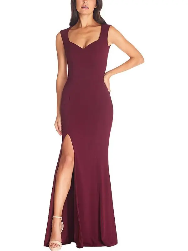 Dress The Population Monroe Sweetheart Neck Gown - Burgundy