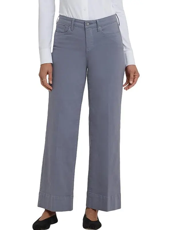 NYDJ Teresa Mid Rise Wide Leg Ankle Jeans - Shadow Blue