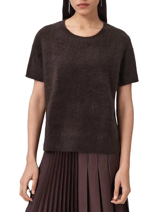 ALLSAINTS Rebel Cashmere Tee - Oxblood Red