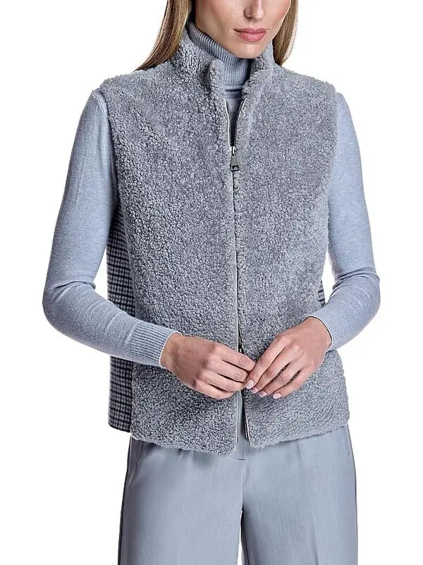 MAXIMILIAN Mixed-media Shearling Vest - Marble