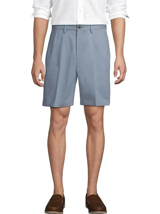 LANDS' END Comfort Waist 9" No Iron Chino Shorts - Faded Glacier