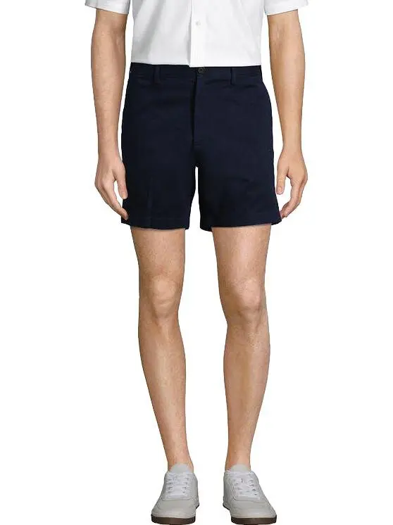 LANDS' END Comfort Waist 6" No Iron Chino Shorts - Radiant Navy