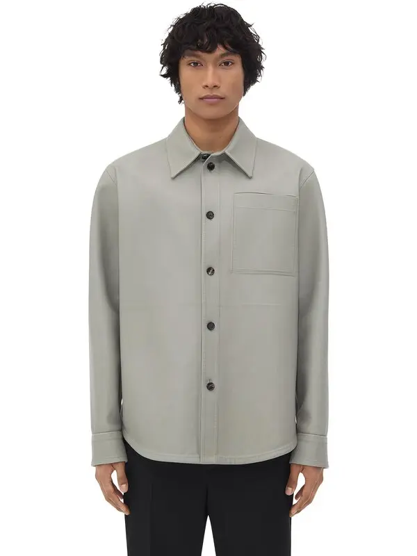 BOTTEGA  VENETA Bonded Leather Shirt - Seal