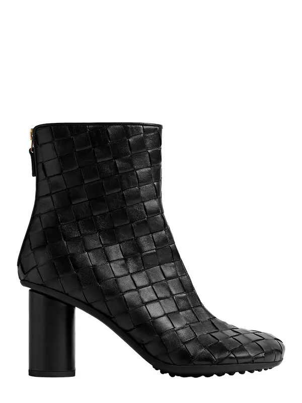 Bottega Veneta Intrecciato Leather Ankle Boots - Black
