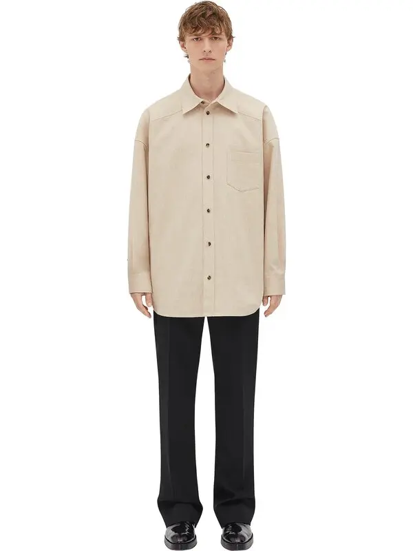 BOTTEGA  VENETA Cotton Poplin Shirt - Beige
